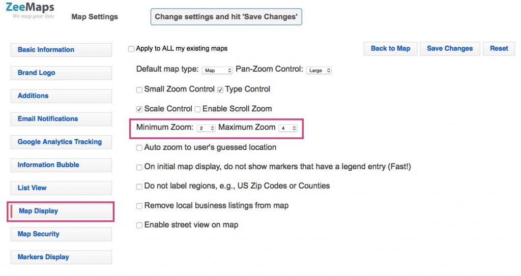 Lock zoom levels on maps - Blog