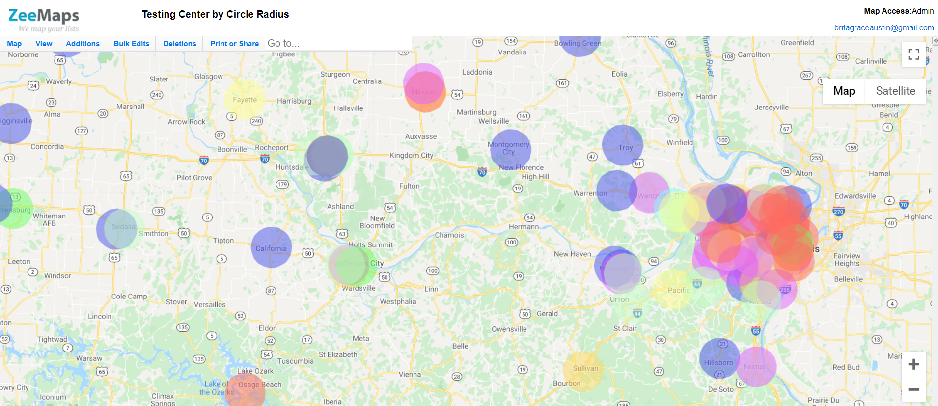 Create Pinned Circles on a Map - ZeeMaps Blog