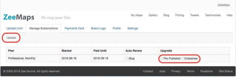 Sign Up and Accounts with free mapping service ZeeMaps