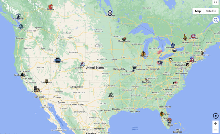 NHL Team Map 2025: All 32 Hockey Teams by Division - ZeeMaps