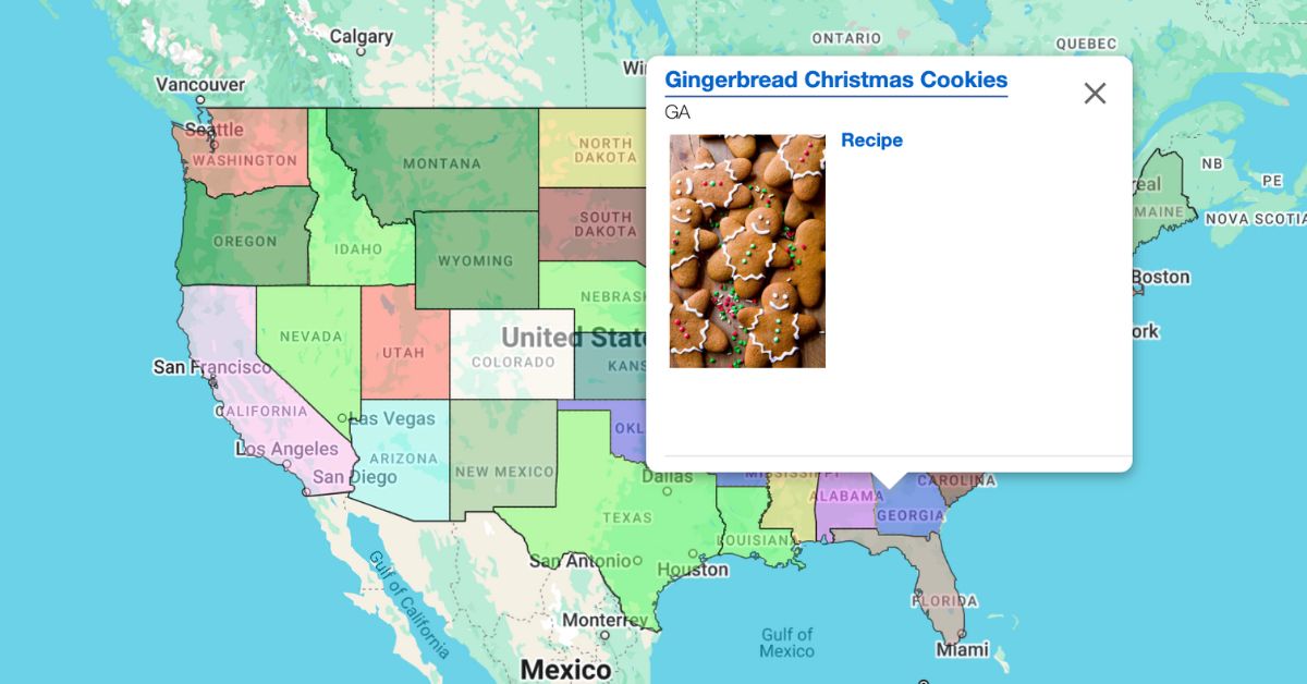 Most Popular Christmas Cookie by State: Interactive Map - ZeeMaps