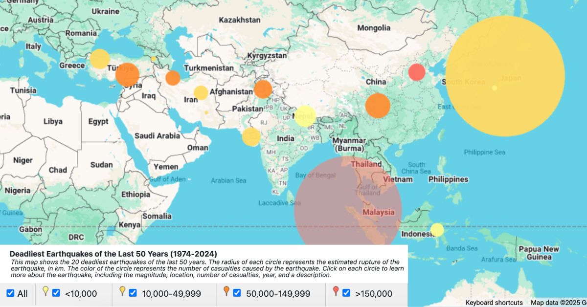 Earthquake Map: The 20 Biggest Quakes of the Last 50 Years - Gallery
