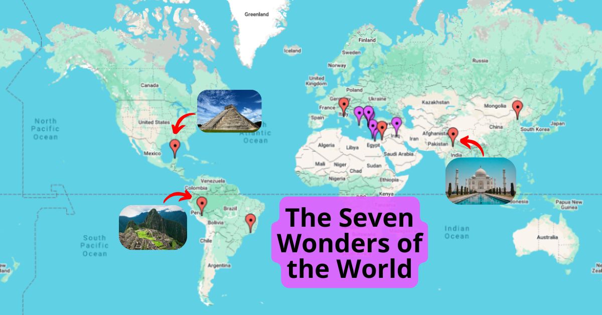 Seven Wonders of the World Map - Gallery