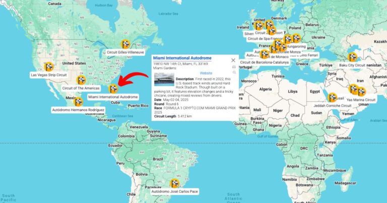 F1 Map: Circuits, Tracks & Races 2025 Season - Gallery