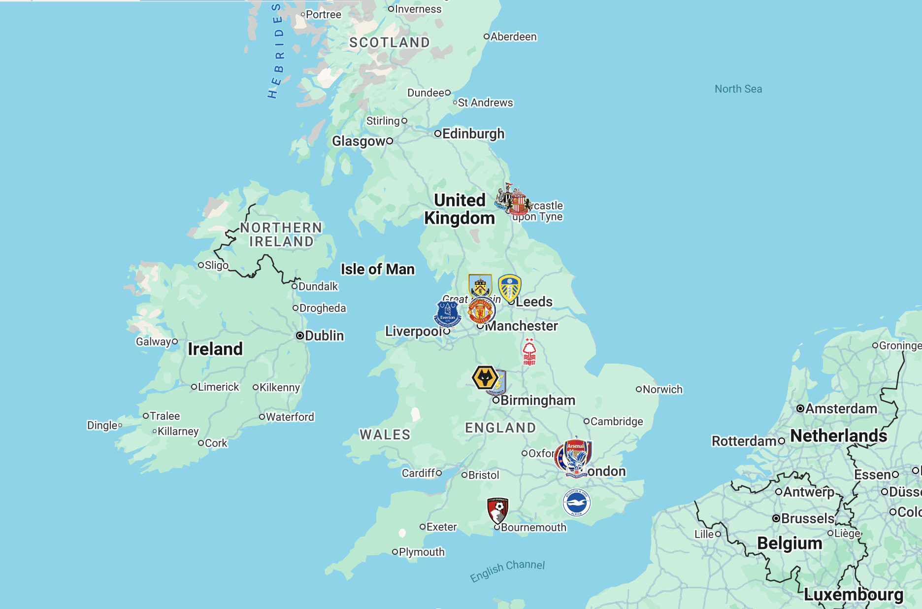 Interactive Premier League Map 2025-2026 - Gallery