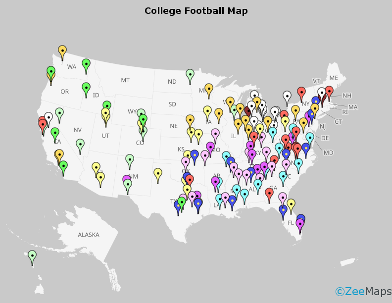 College Football Map 2026: Teams by Conference & State - Gallery